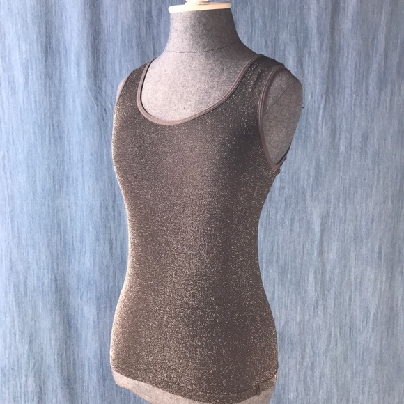 Calvin Klein | Tops | Calvin Klein S Metallic Silver Tank Top Stretch ...